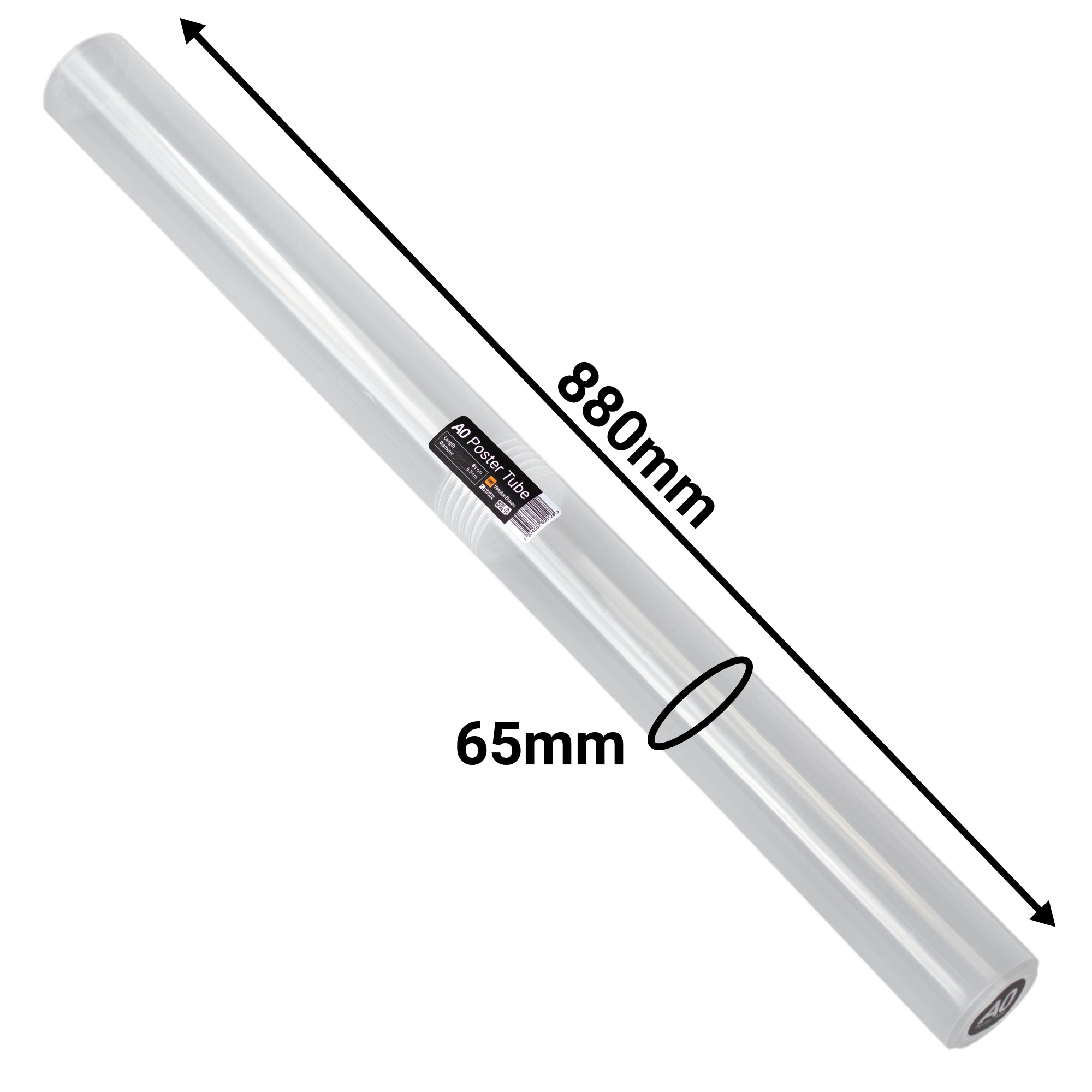 A0 Poster Tube - Clear Plastic With 50/50 Screw Split — WestonBoxes