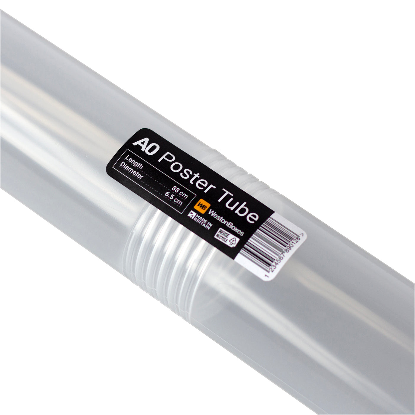 A0 Poster Tube - Clear Plastic With 50/50 Screw Split — WestonBoxes