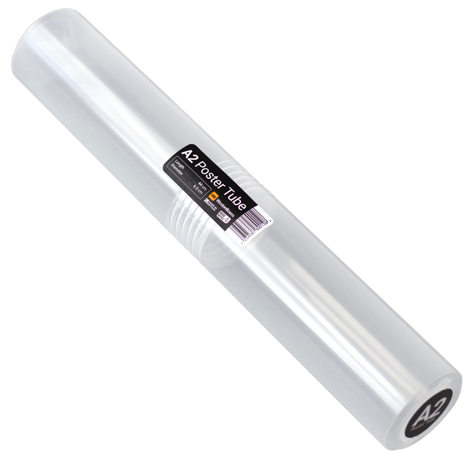 A2 Poster Tube - Clear Plastic With 50/50 Screw Split — WestonBoxes