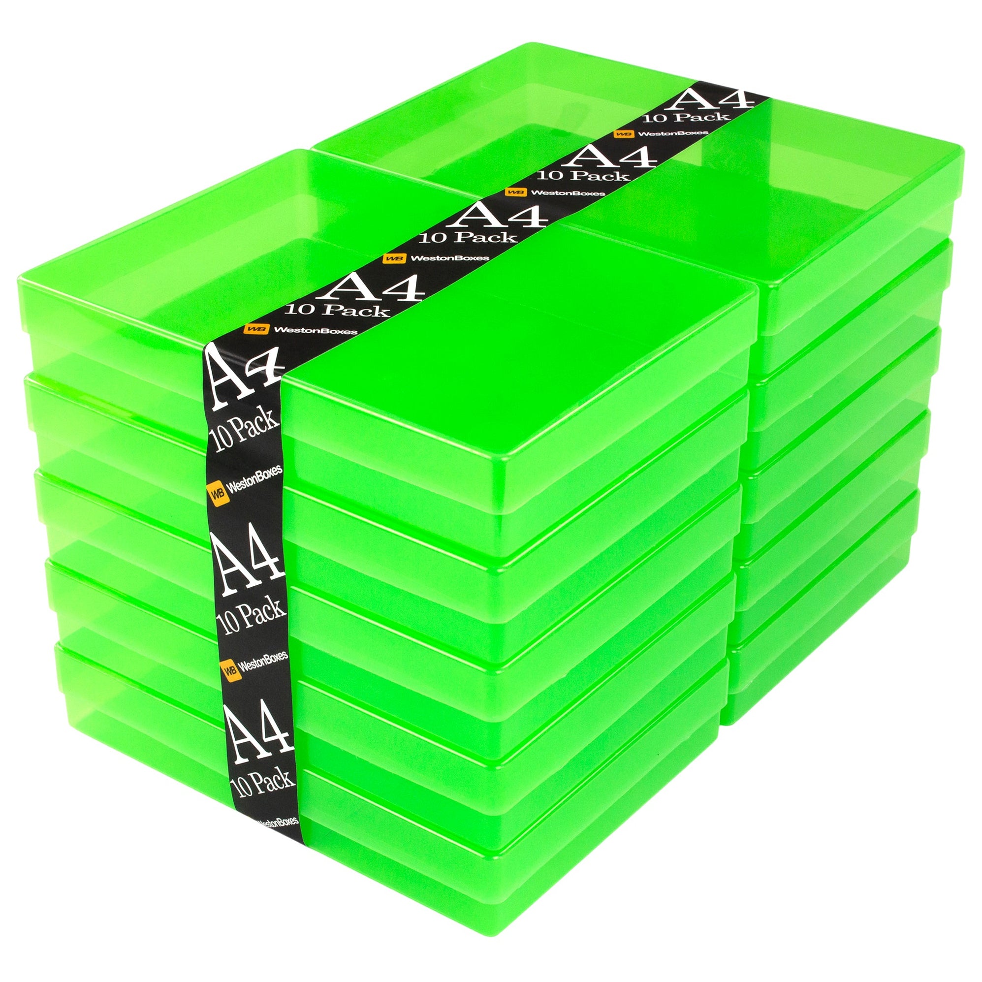 WestonBoxes Plastic Storage Box for A4 Paper, Clear