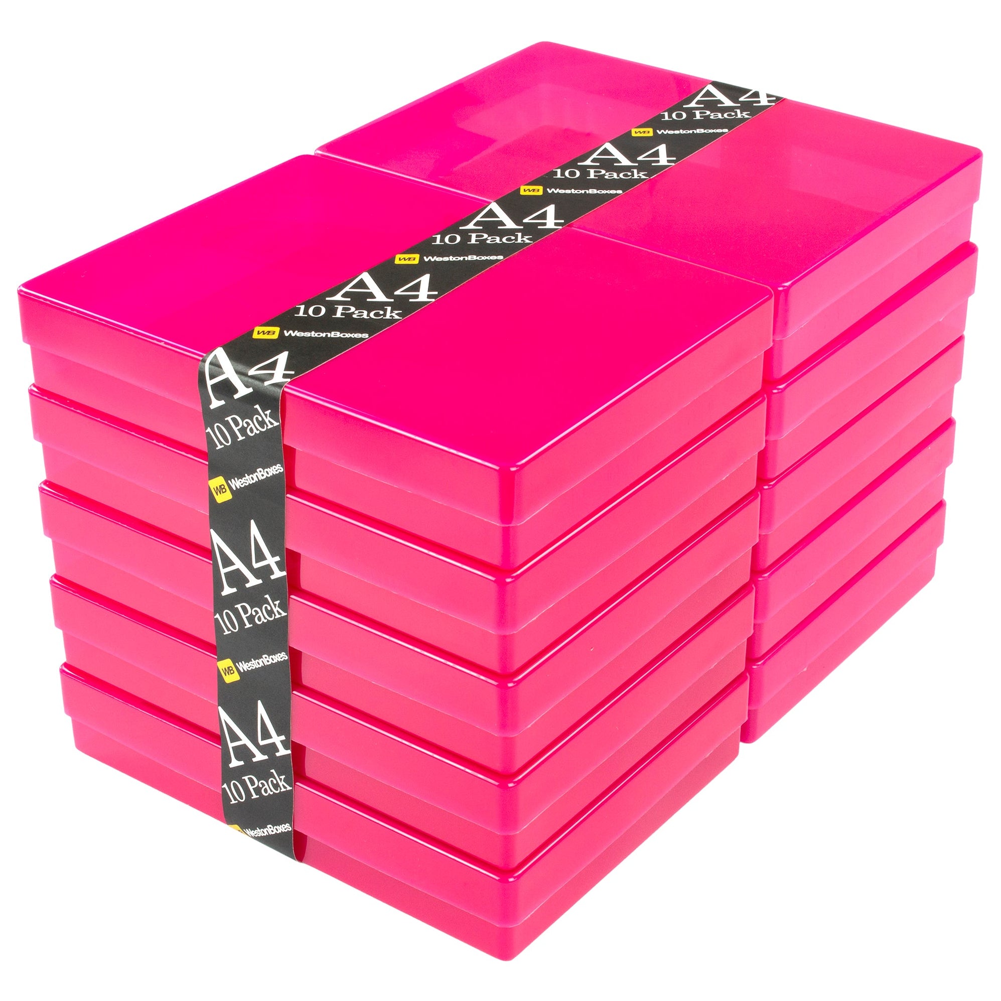 WestonBoxes Plastic Storage Box for A4 Paper, Clear