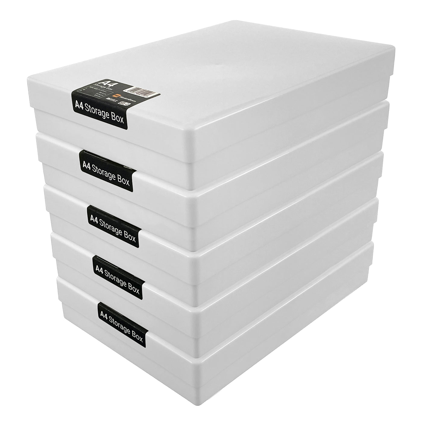 WestonBoxes Plastic Storage Box for A4 Paper, Clear